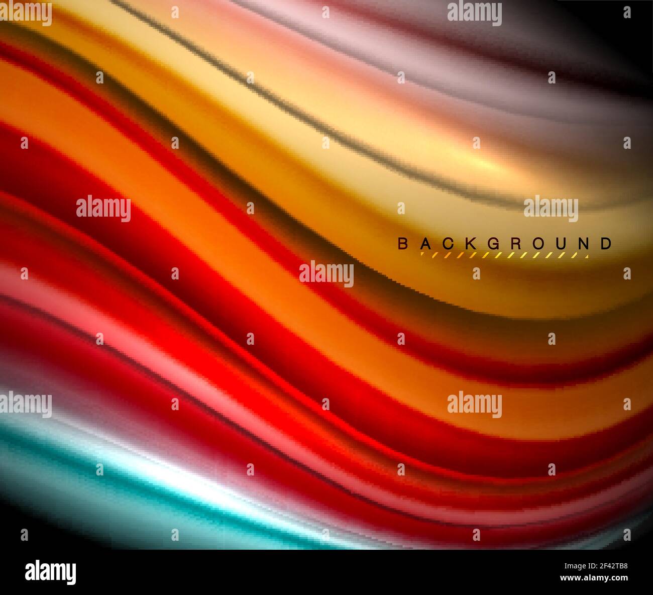 Fluid wavy multicolored lines on black. Fluid wavy multicolored lines ...