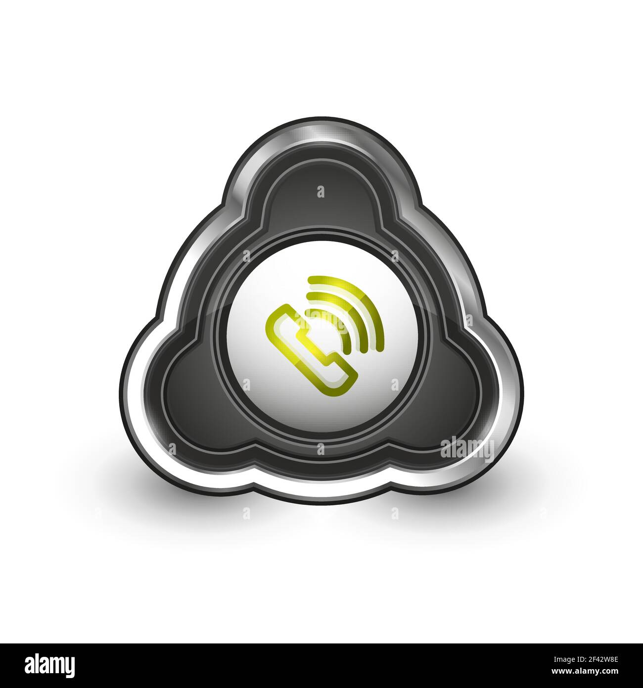 Old fashioned phone button, call center support icon. Old fashioned ...