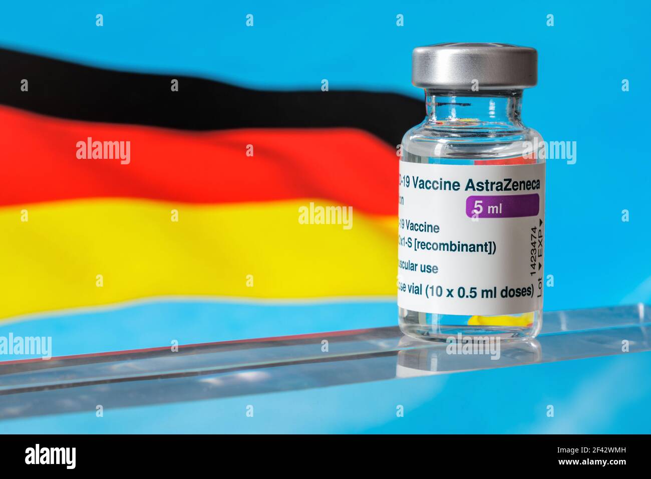 Montreal, CA - 18 March 2021: Vial of Astrazeneca Covid-19 vaccine in ...