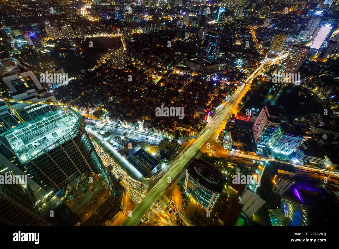 The skyline of Hanoi at Sunset Stock Photo - Alamy