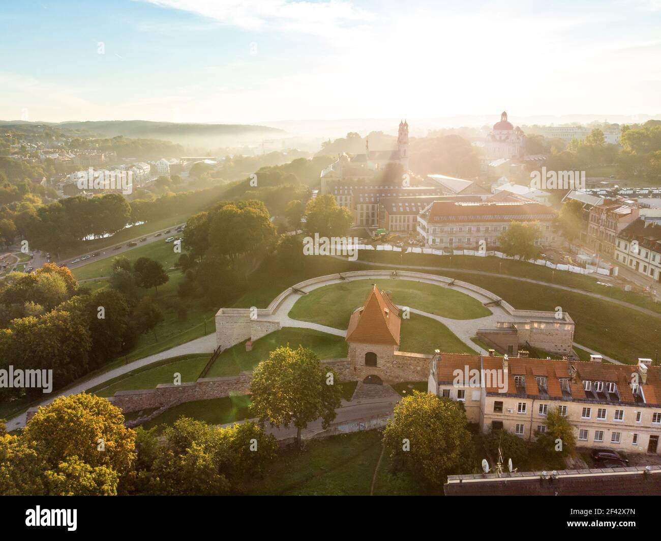 Aerial view of Vilnius Old Town, one of the largest surviving medieval ...