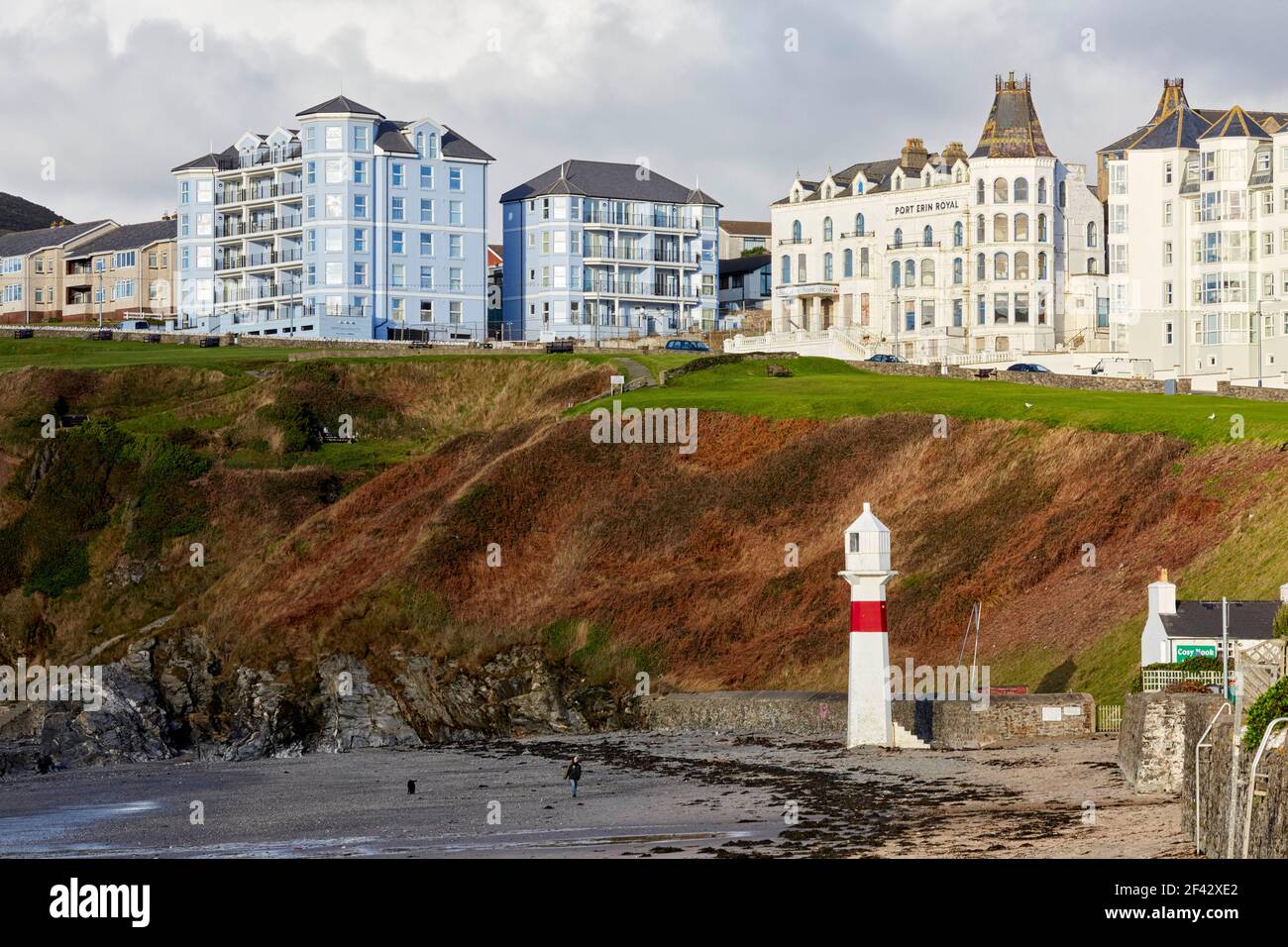 Port Erin Beach and Lighthouse Isle of Man UK Stock Photo - Alamy