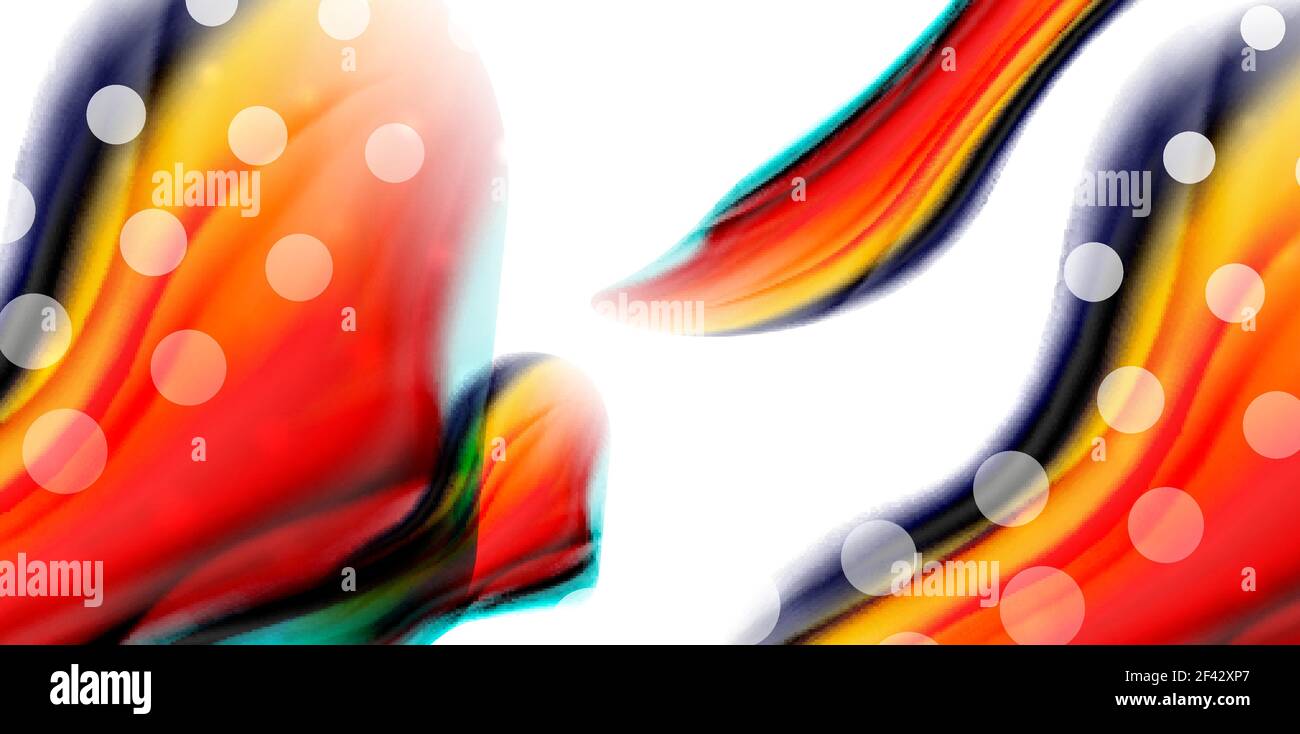 Vector flowing liqiud colors isolated on white, wave abstract ...