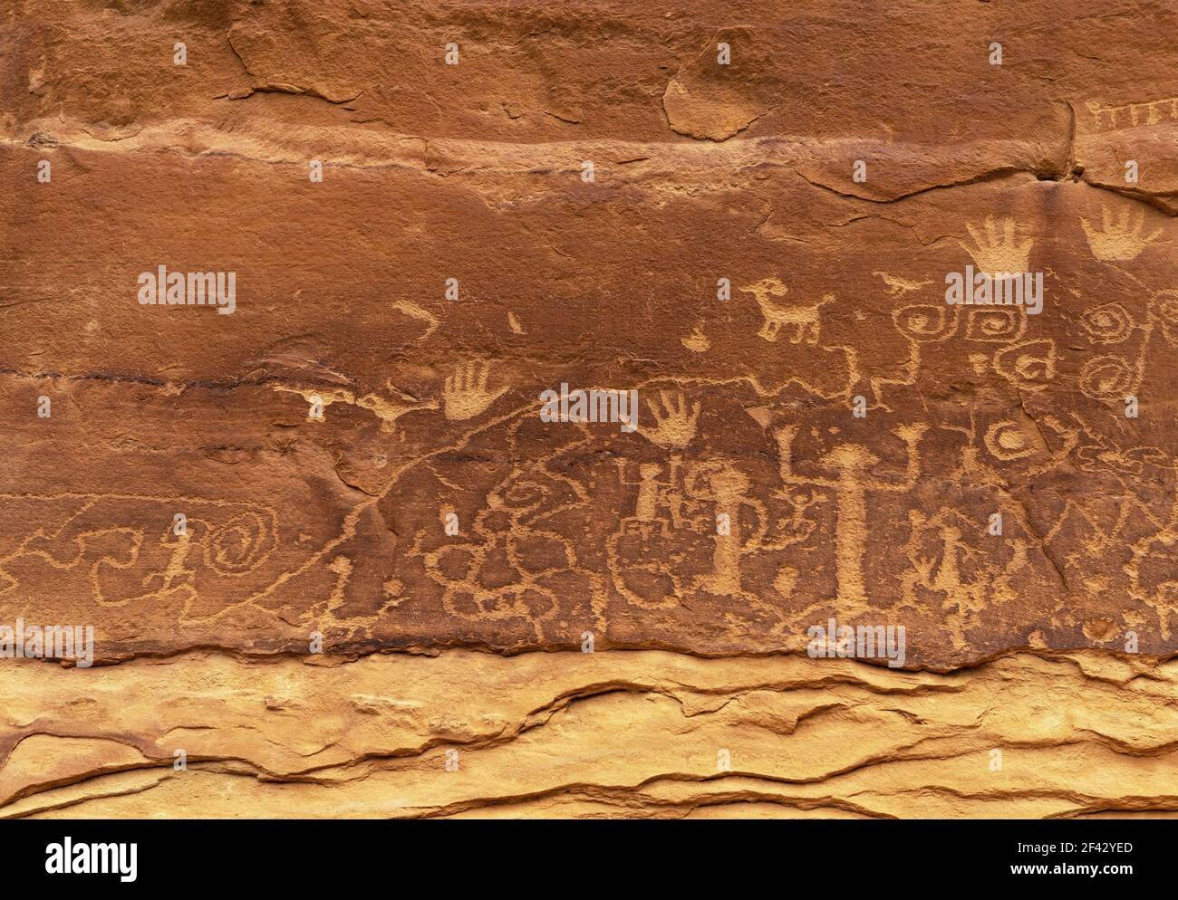 Petroglyph pecked in rock face by Pueblo native american people along ...