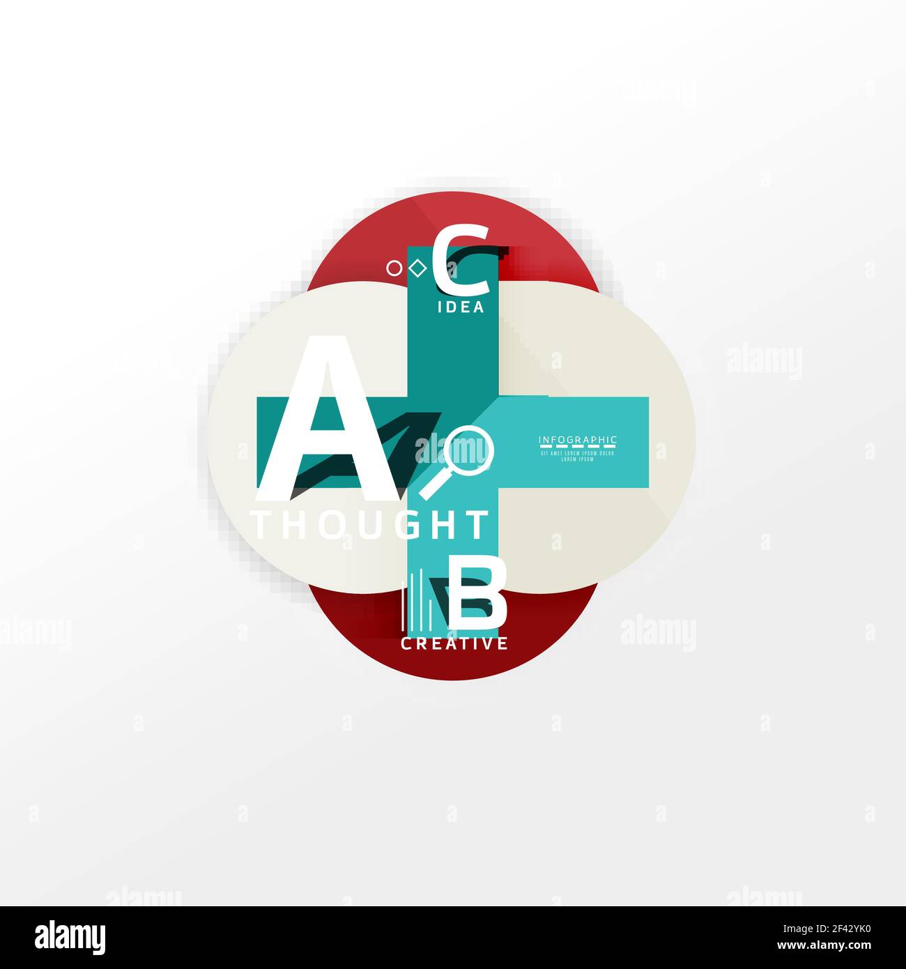 Geometric infographic banner, paper info diagram created with color ...