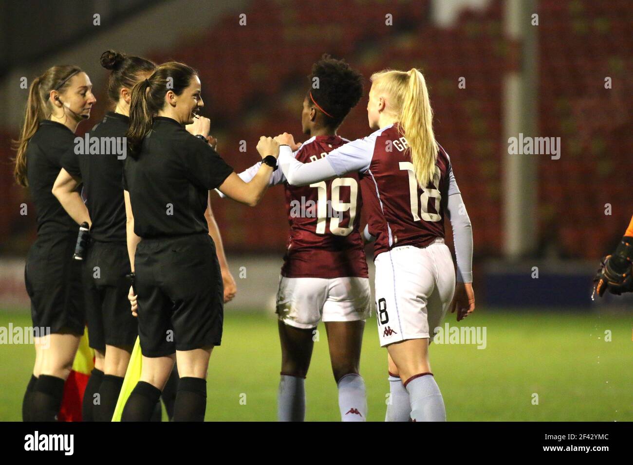 Freya Gregory (#18 Aston Villa) after the FA Womens Super League 1 game ...