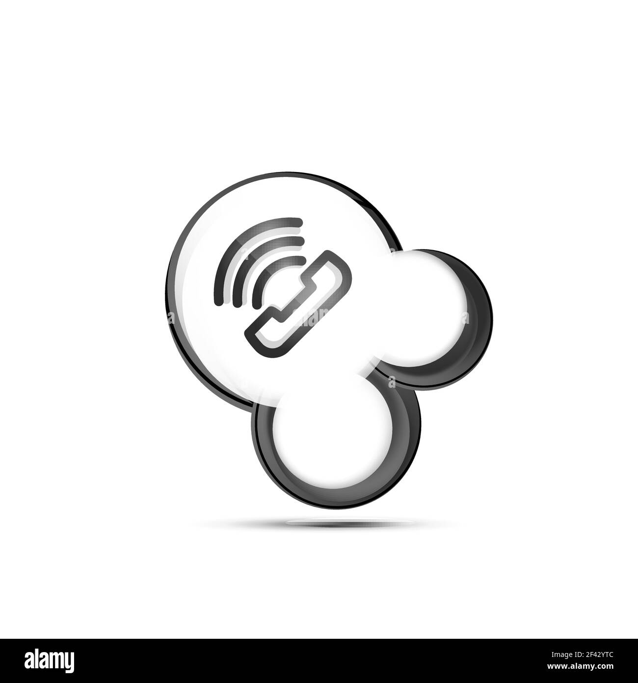 Old fashioned phone button, call center support icon. Old fashioned ...