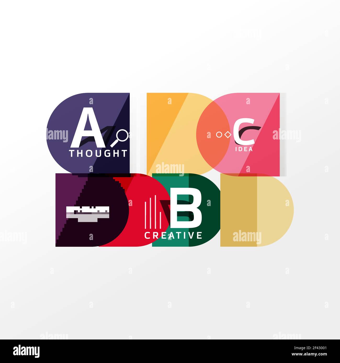 Geometric infographic banner, paper info diagram created with color ...