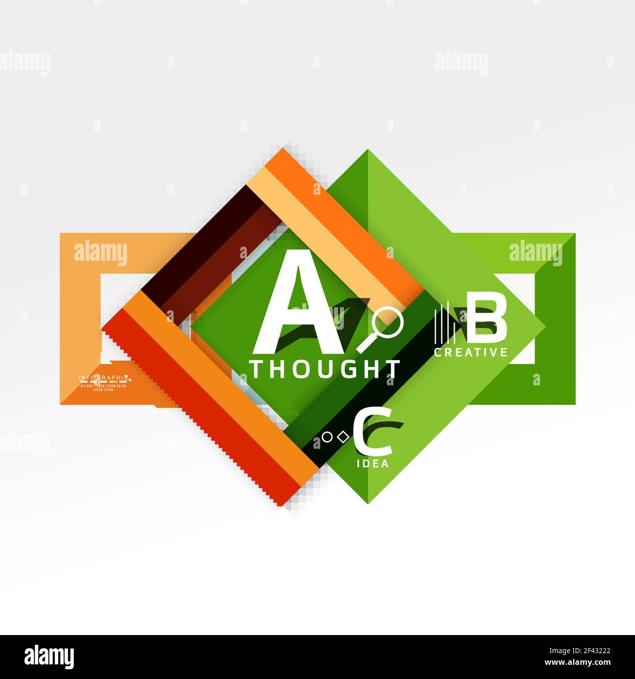 Geometric infographic banner, paper info diagram created with color ...