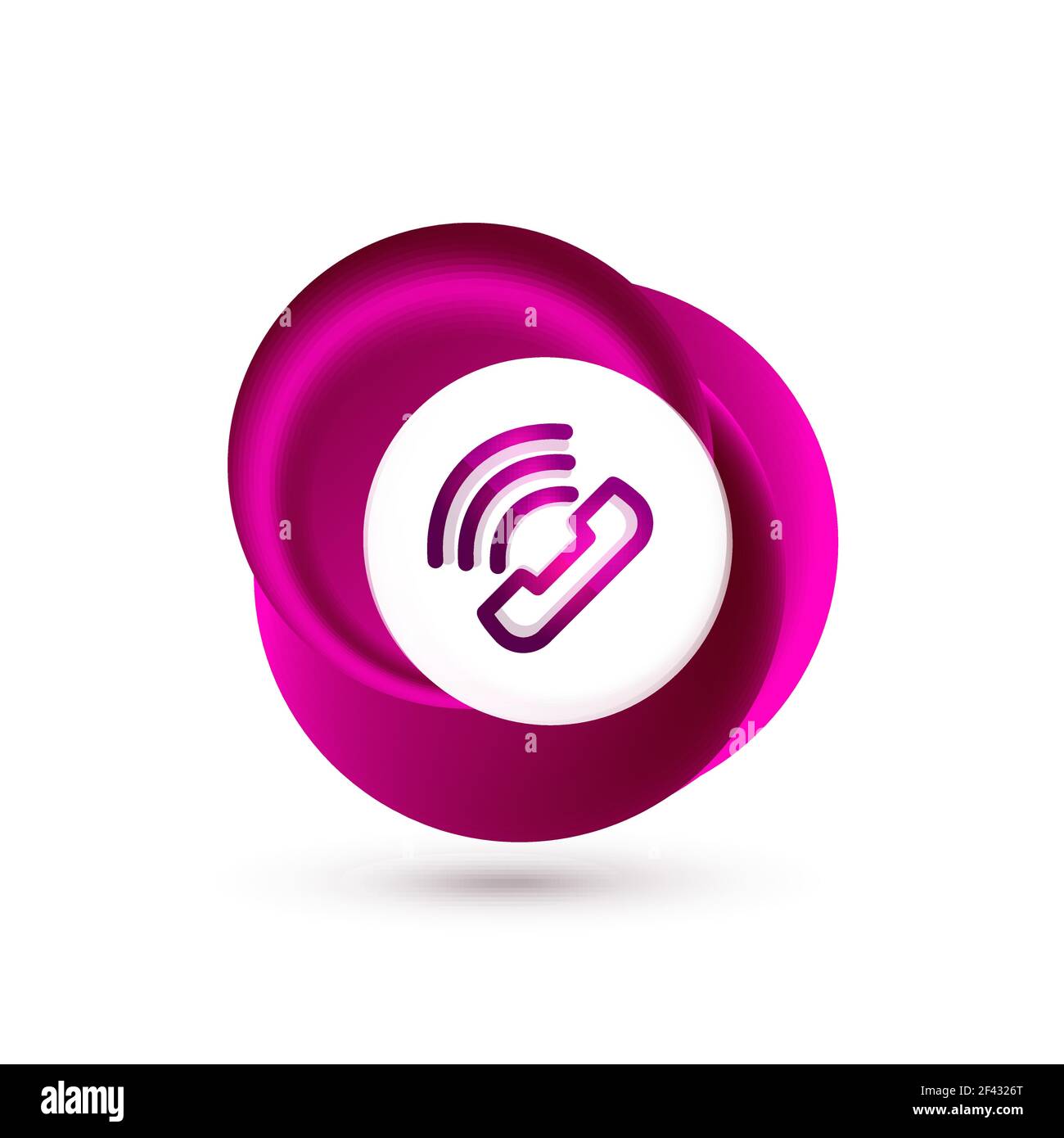 Old fashioned phone button, call center support icon. Old fashioned ...