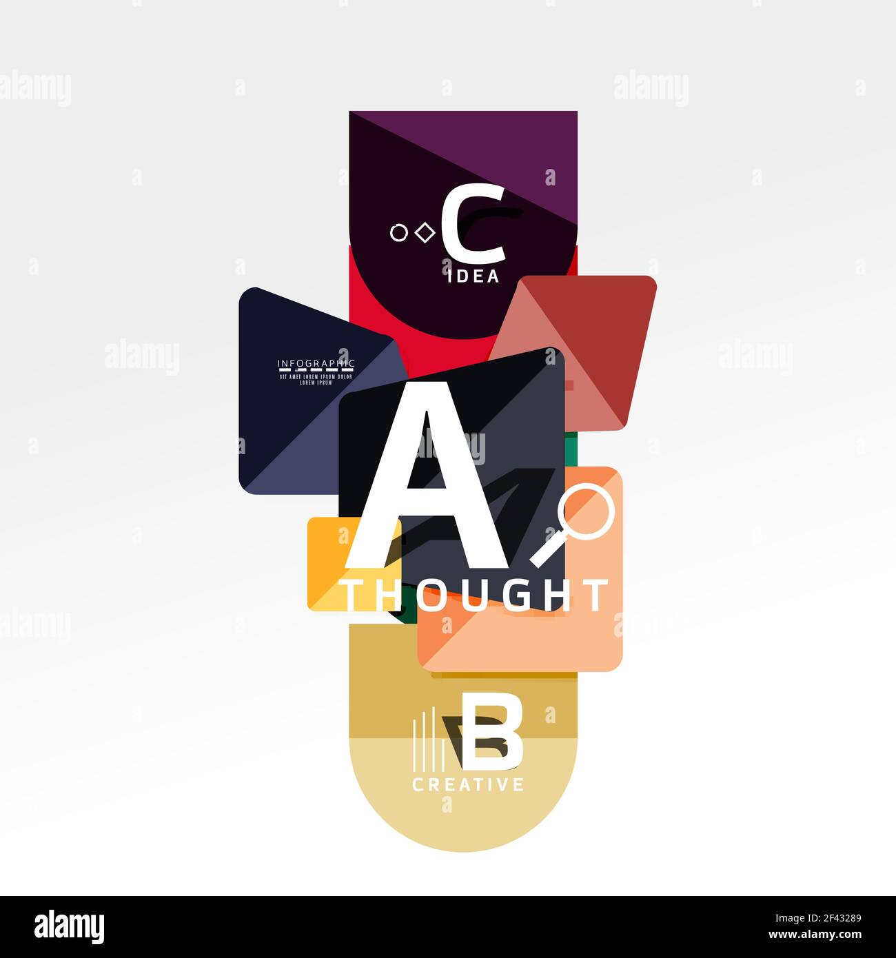 Geometric infographic banner, paper info diagram created with color ...