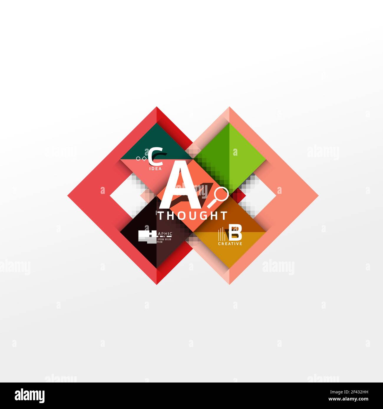 Geometric infographic banner, paper info diagram created with color ...