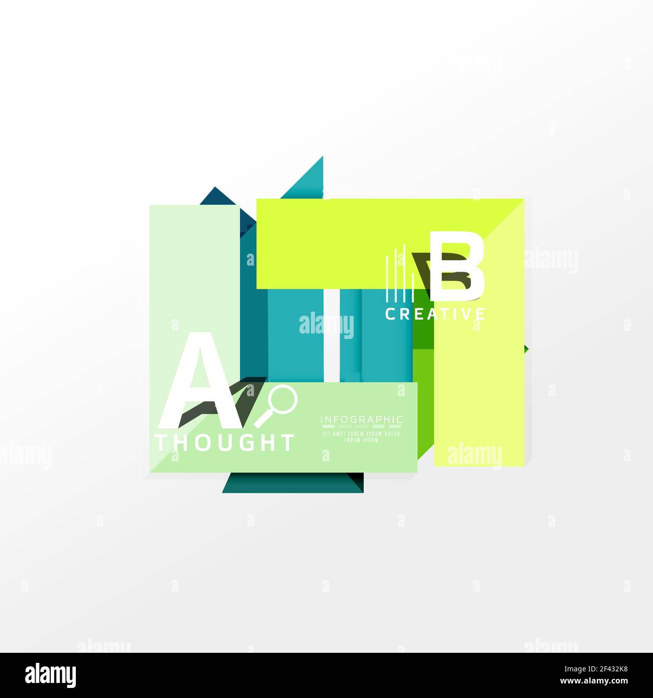 Geometric infographic banner, paper info diagram created with color ...