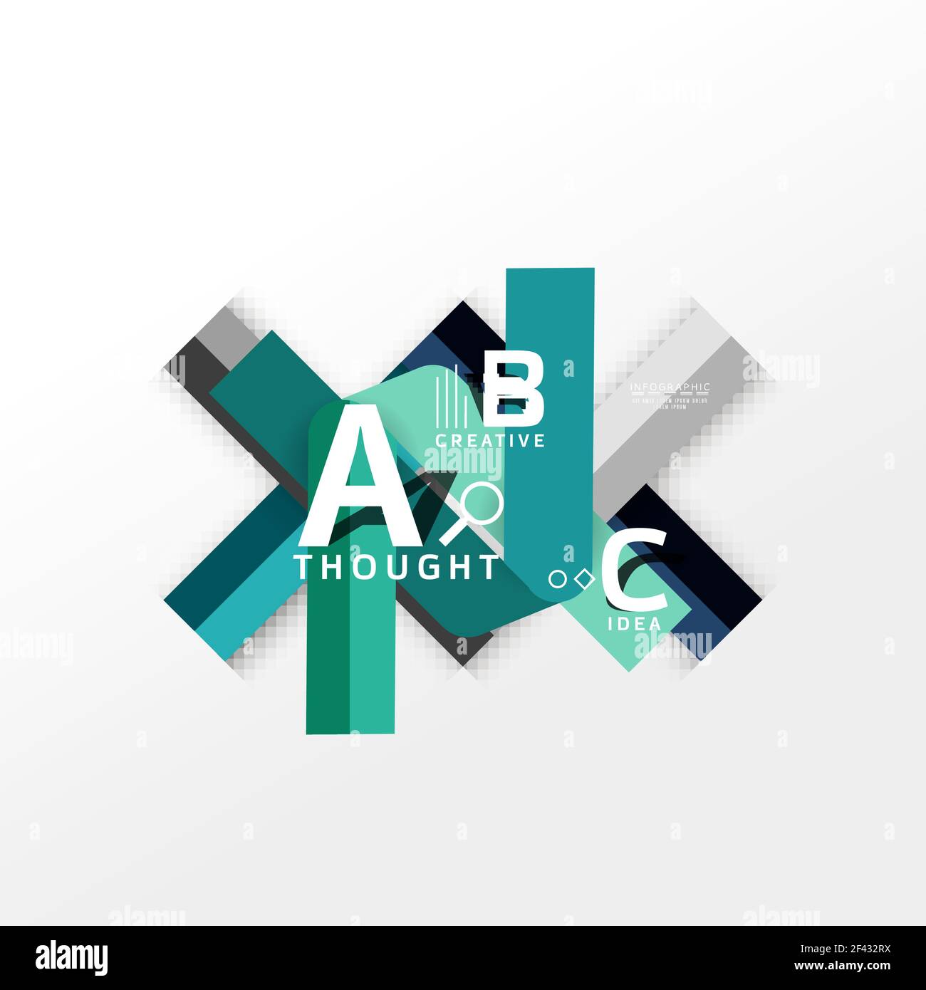 Geometric infographic banner, paper info diagram created with color ...