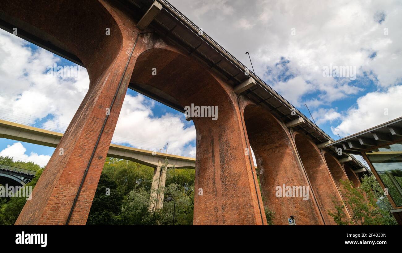 Ouseburn Bridges, Byker, Newcastle upon Tyne Stock Photo - Alamy