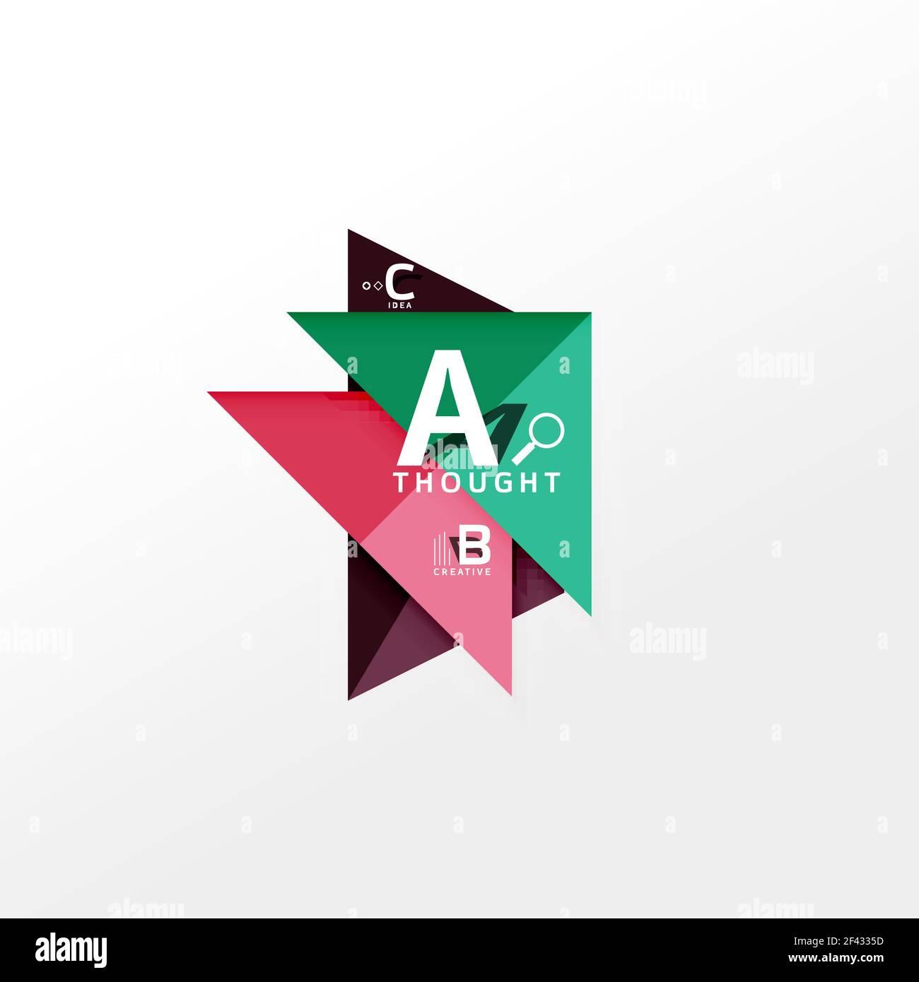 Geometric infographic banner, paper info diagram created with color ...