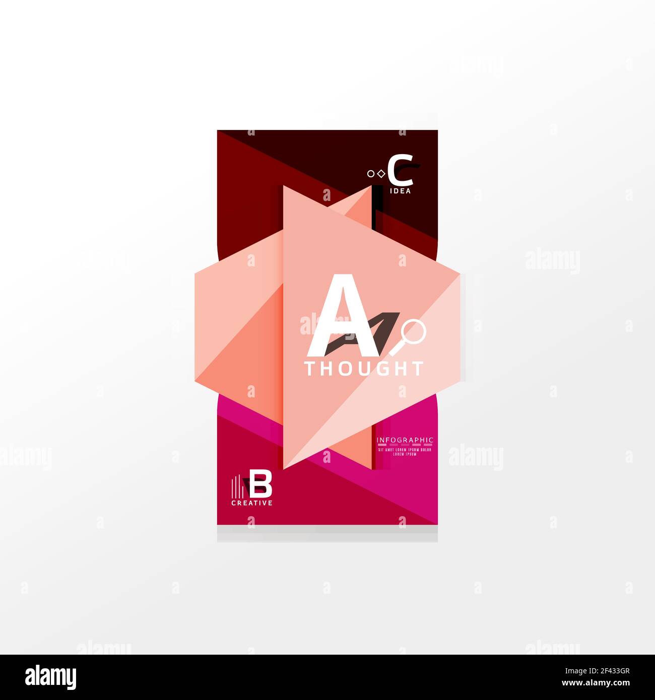 Geometric infographic banner, paper info diagram created with color ...