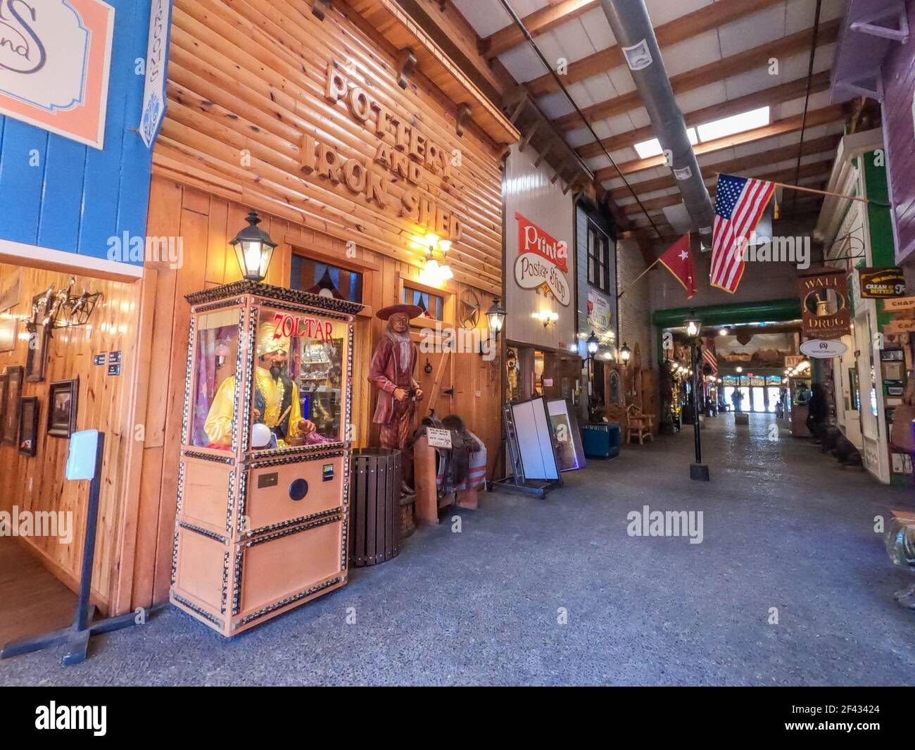 The colorful interior at Wall Drug Store, Wall, South Dakota, USA Stock ...