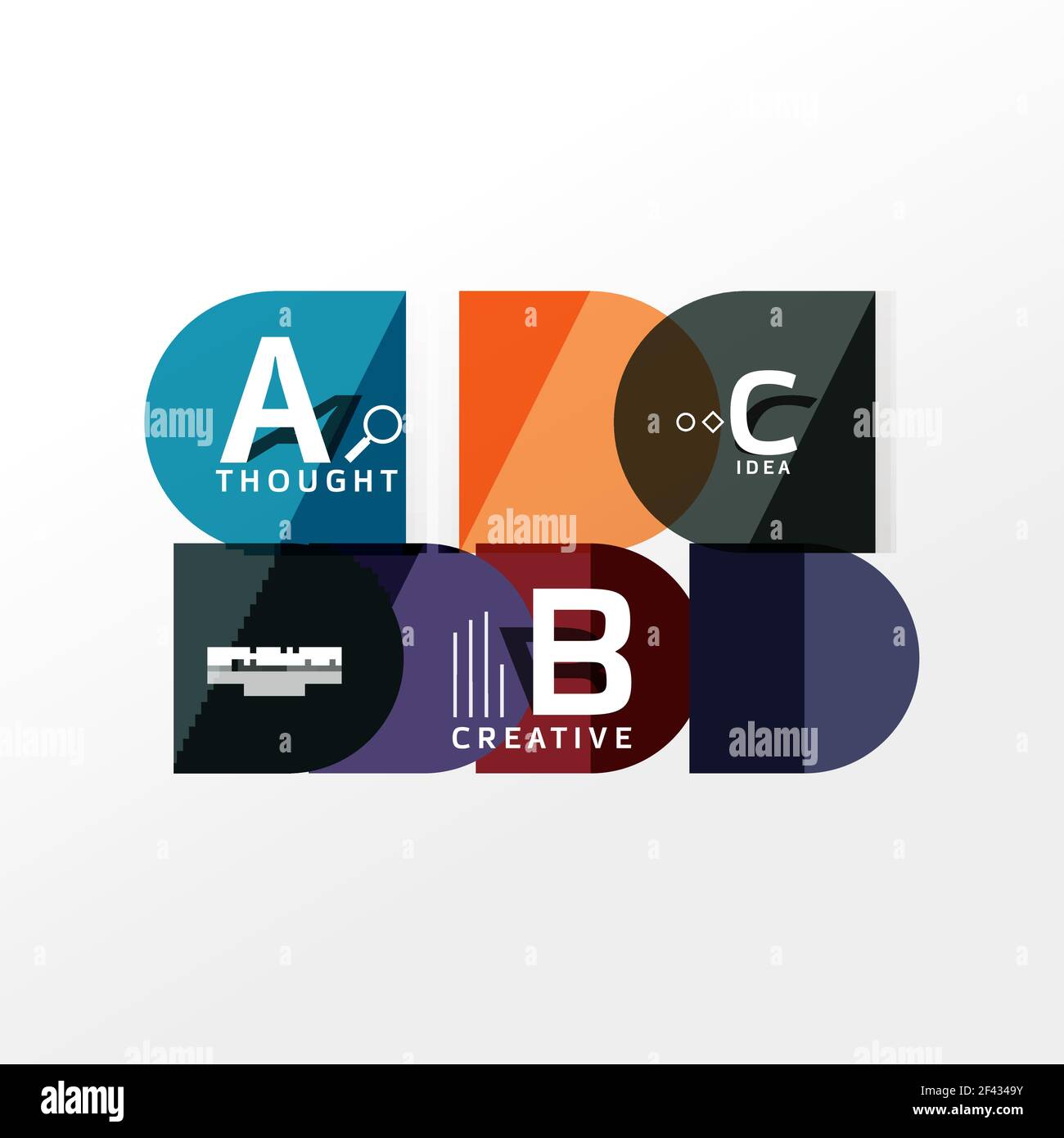 Geometric infographic banner, paper info diagram created with color ...