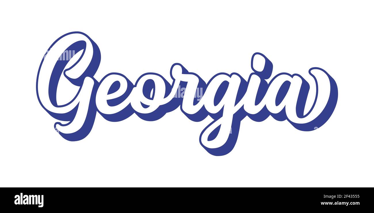 Hand sketched GEORGIA text. 3D vintage, retro lettering for poster ...