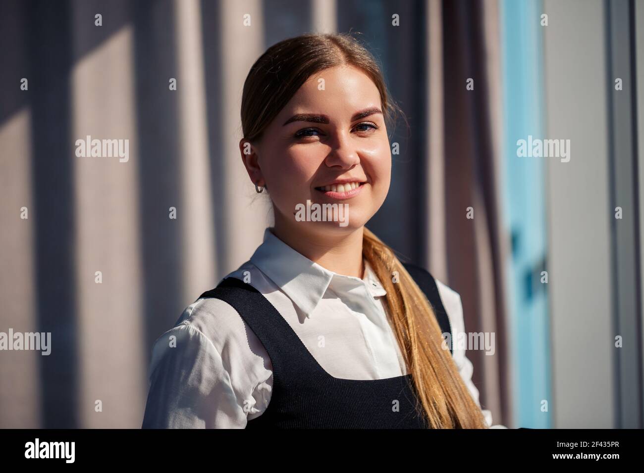 Confident business woman boss standing in modern office, female leader ...