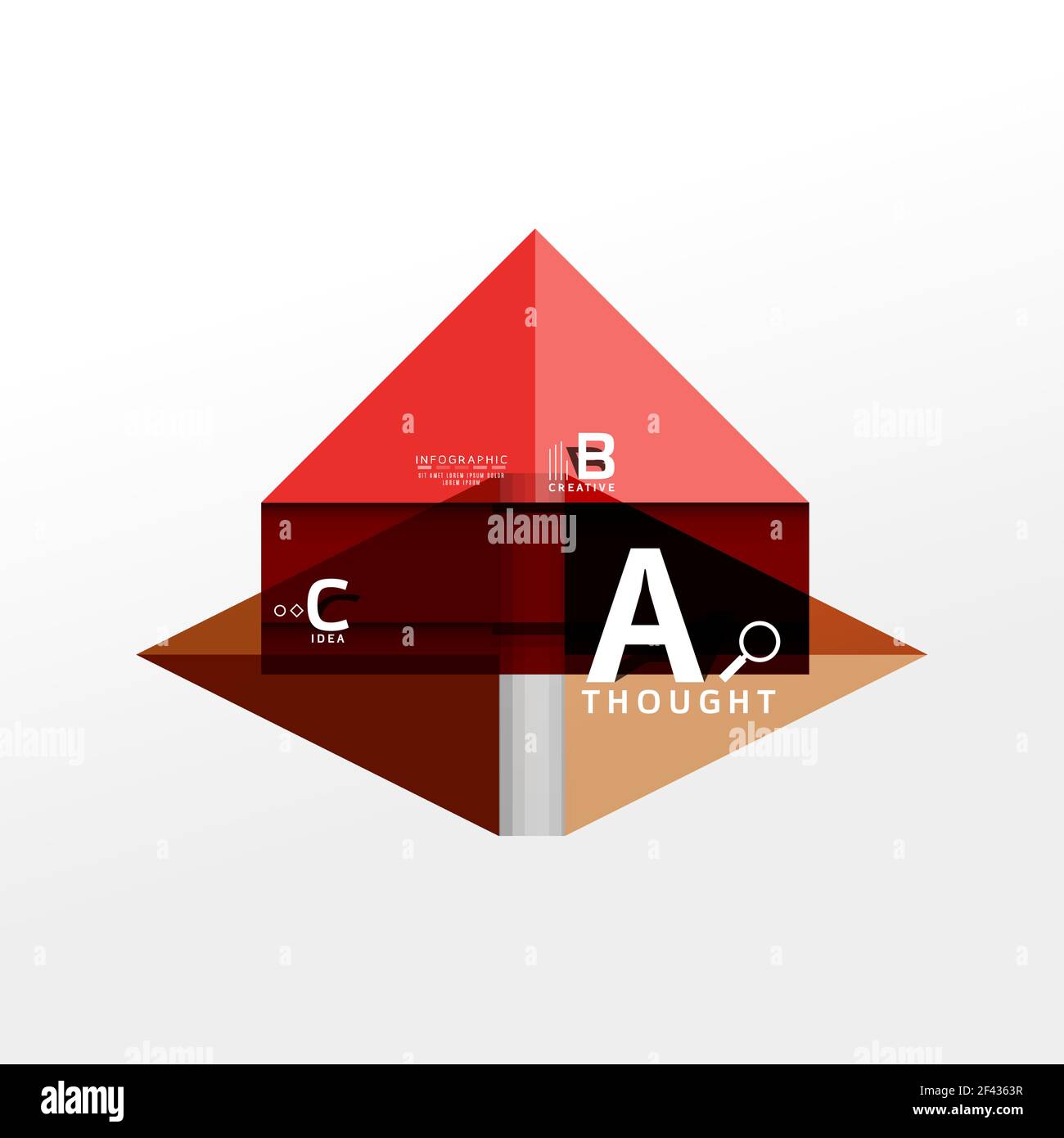Geometric infographic banner, paper info diagram created with color ...