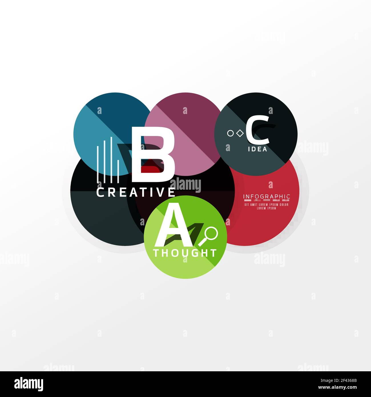 Geometric infographic banner, paper info diagram created with color ...