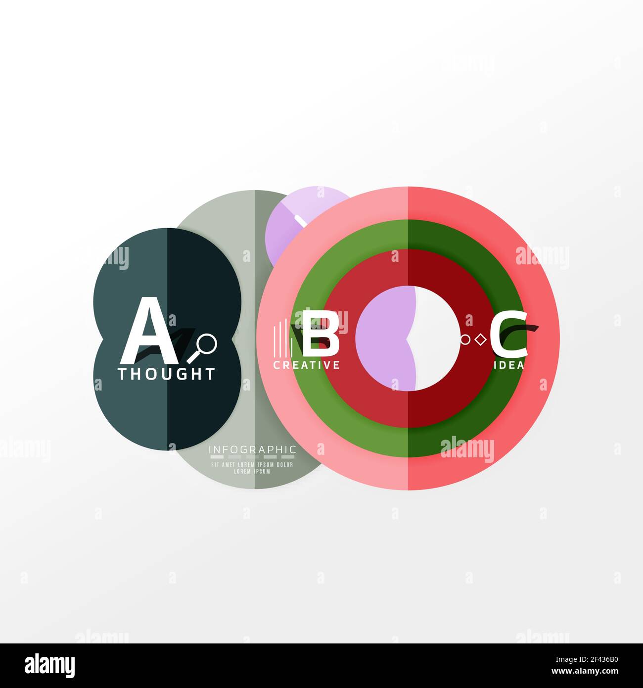 Infographic option banner. Geometric infographic banner, paper info a b ...