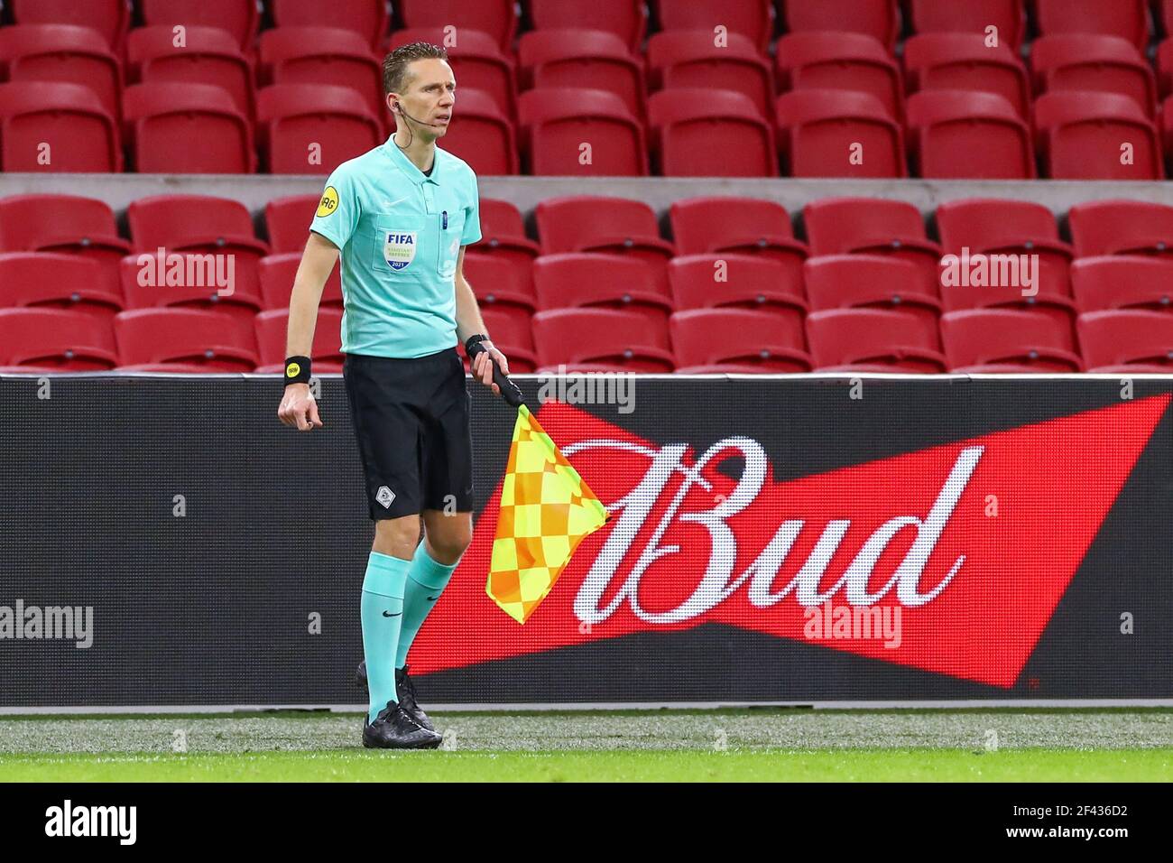 AMSTERDAM, THE NETHERLANDS - FEBRUARY 10: assistant referee Johan ...