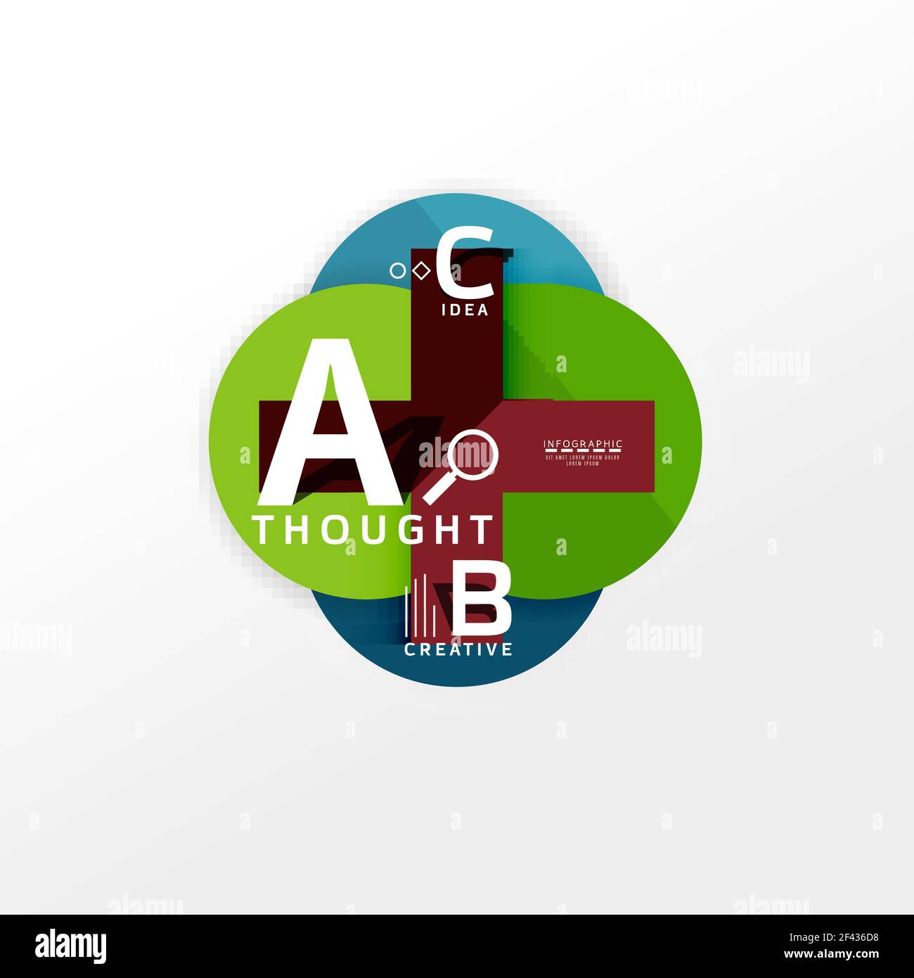 Geometric infographic banner, paper info diagram created with color ...