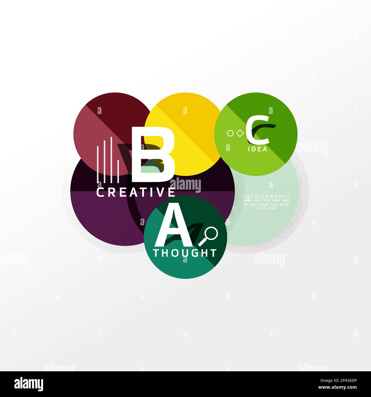 Geometric infographic banner, paper info diagram created with color ...