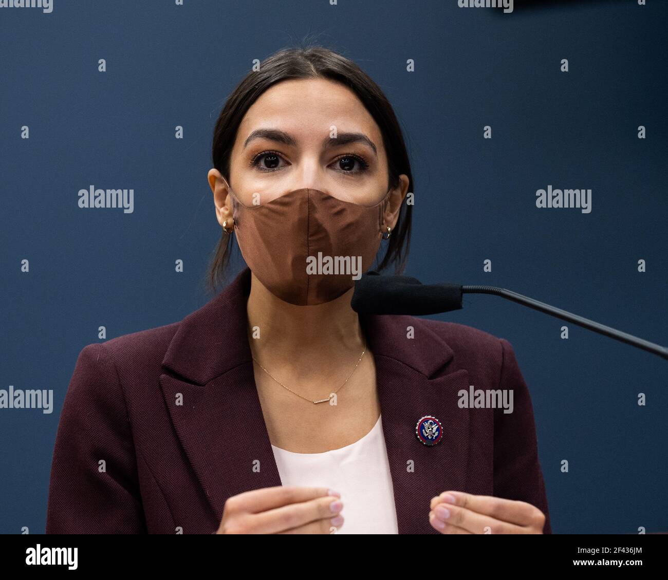 U.S. Representative Alexandria Ocasio-Cortez (D-NY) speaks at the ...