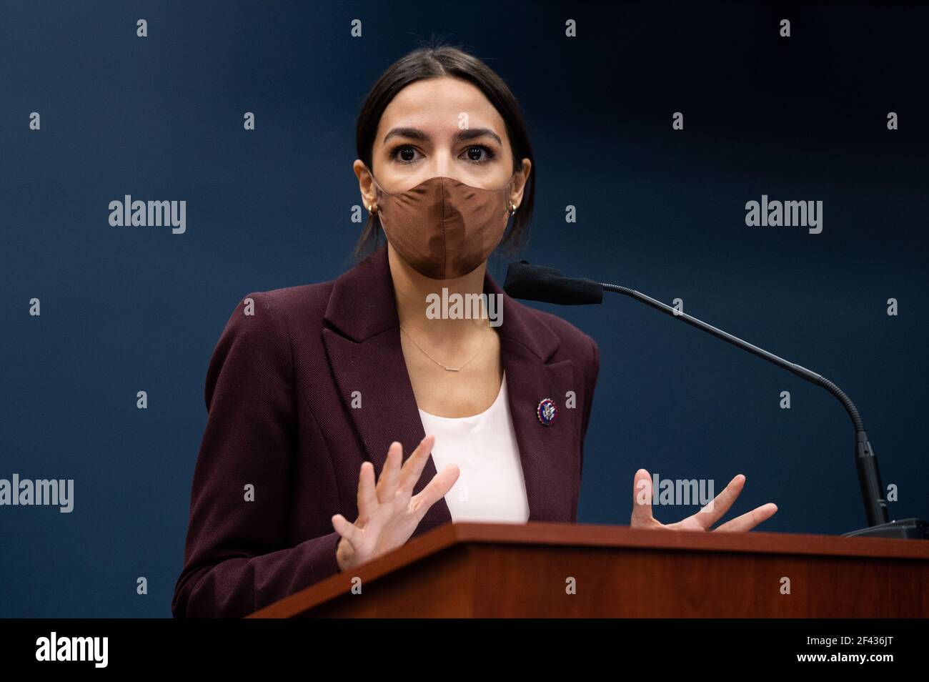 U.S. Representative Alexandria Ocasio-Cortez (D-NY) speaks at the ...