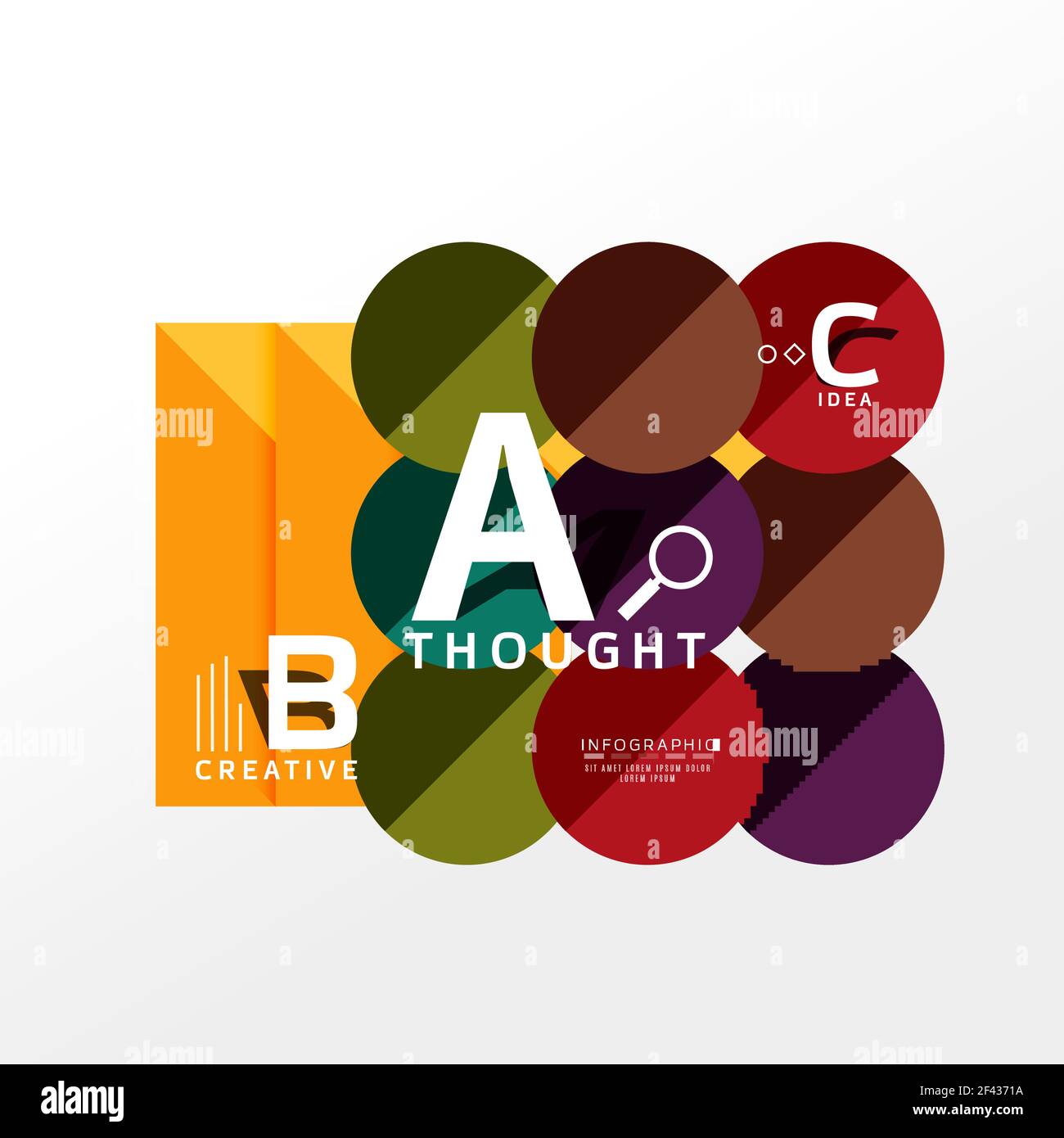 Geometric infographic banner, paper info diagram created with color ...
