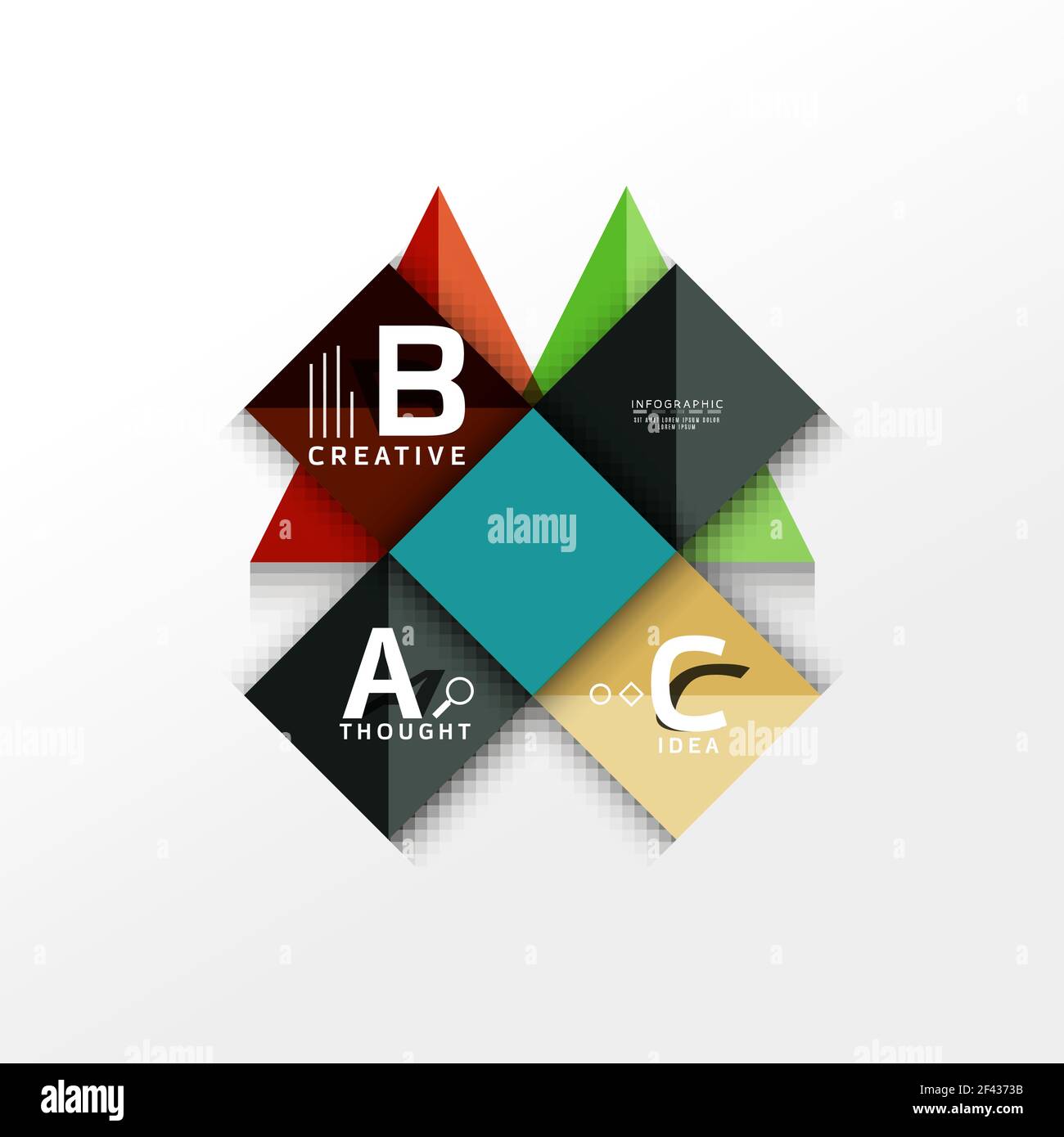 Geometric infographic banner, paper info diagram created with color ...