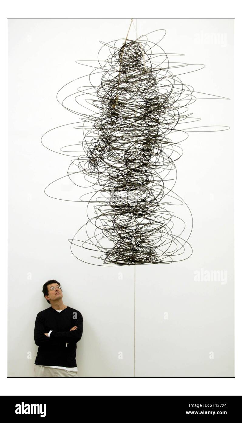 Anthony Gormley in his studio in north London......with Hugh Brody who ...