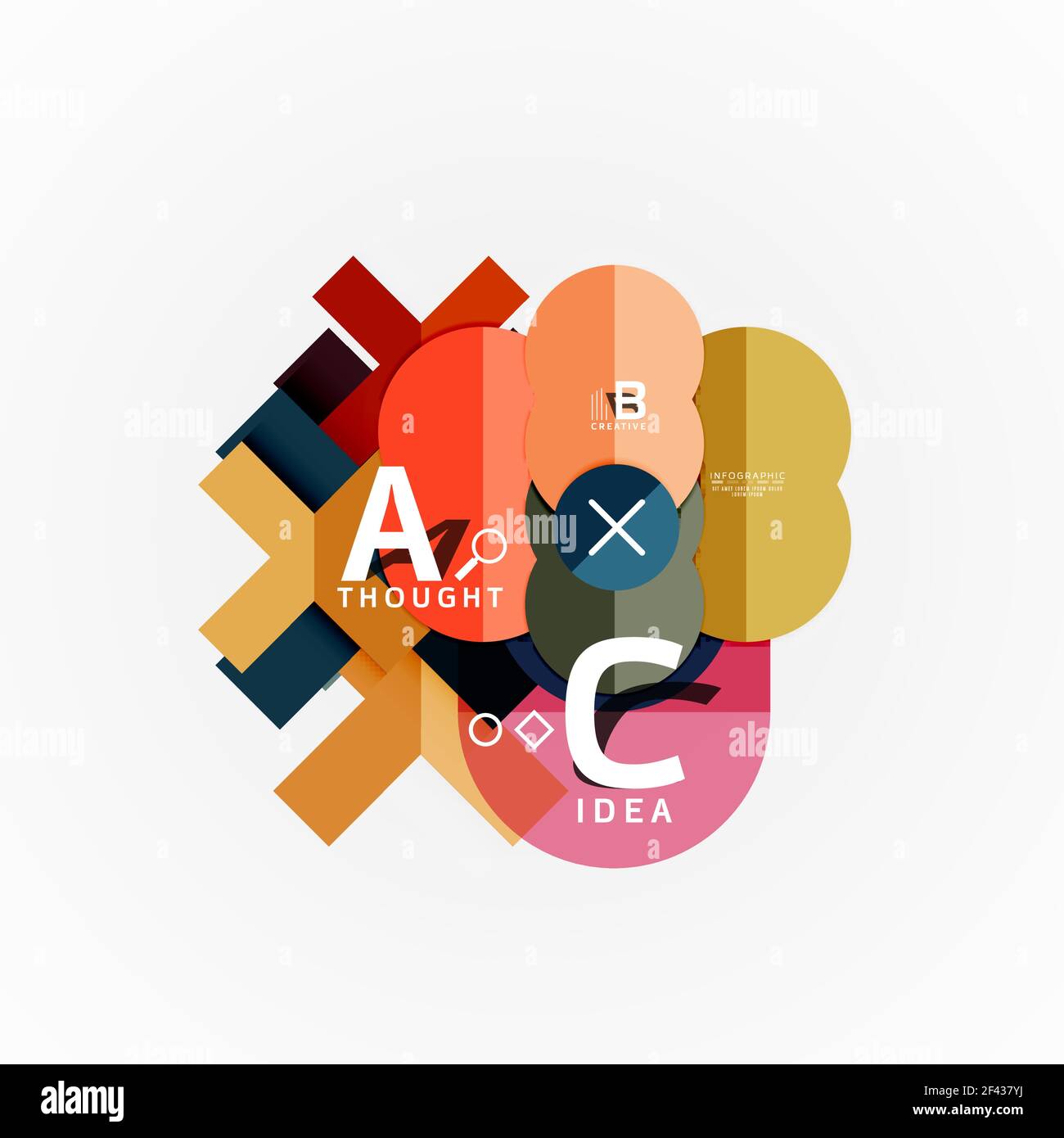 Abstract geometric option infographic banners, a b c steps process ...