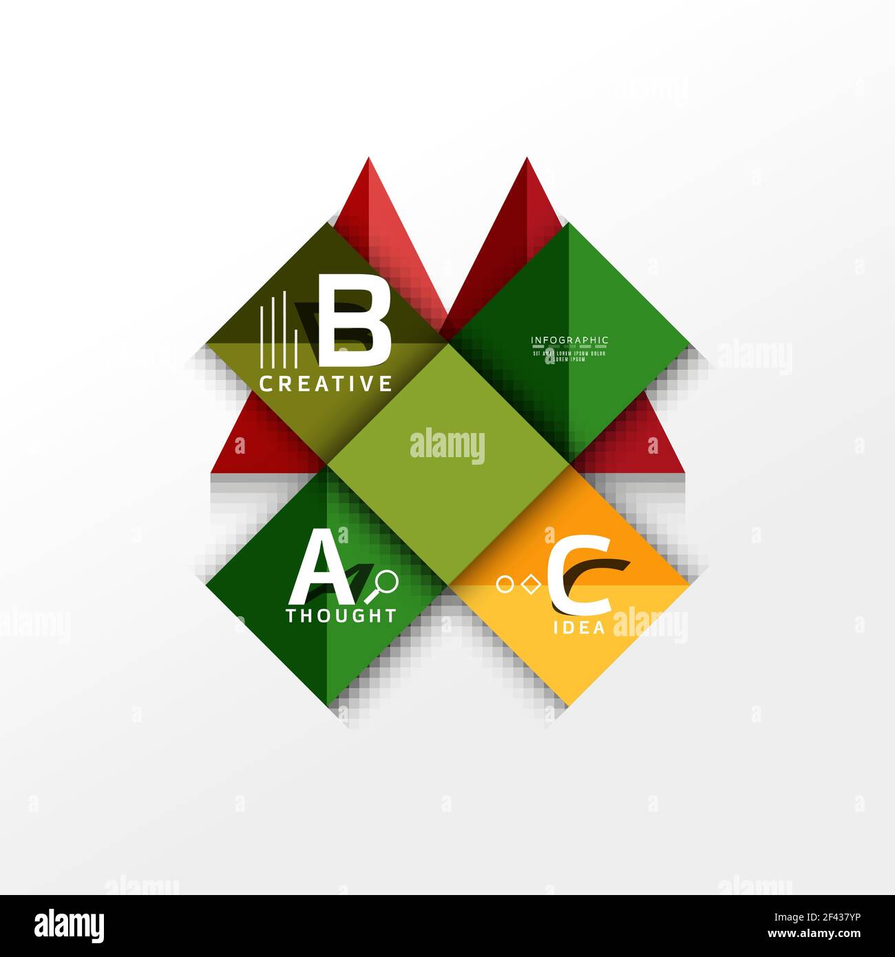 Geometric infographic banner, paper info diagram created with color ...