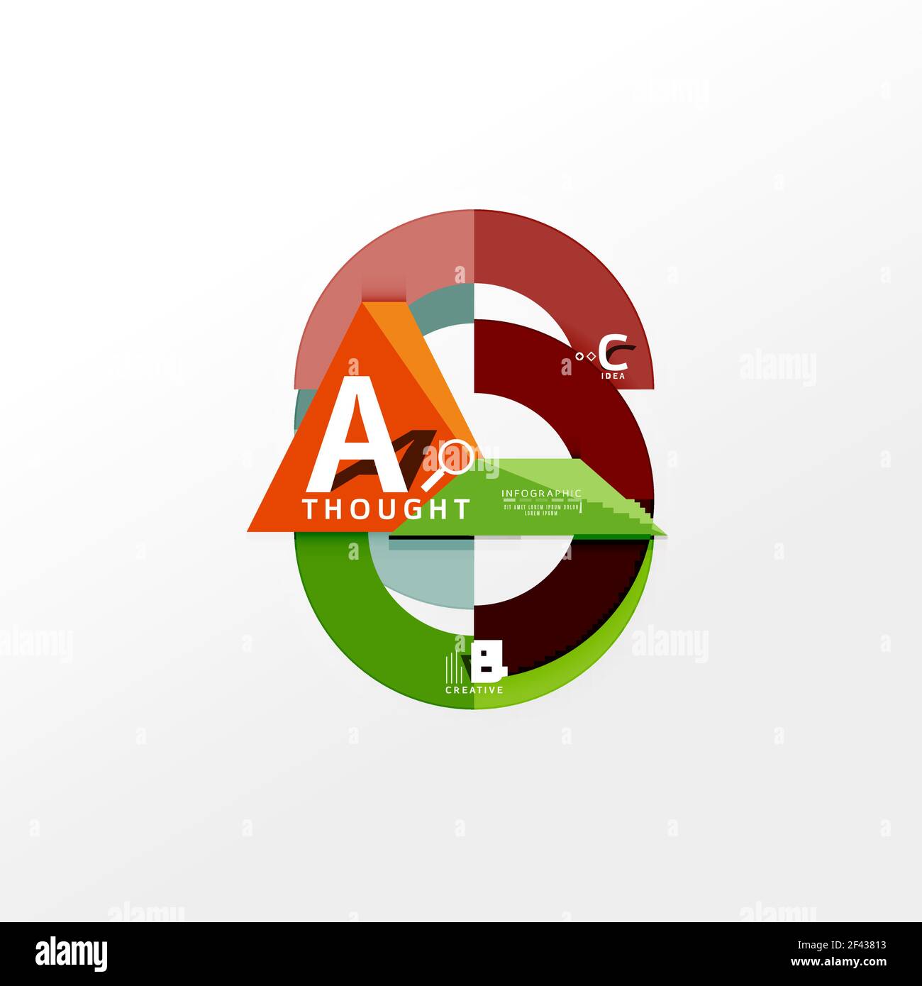 Geometric infographic banner, paper info diagram created with color ...