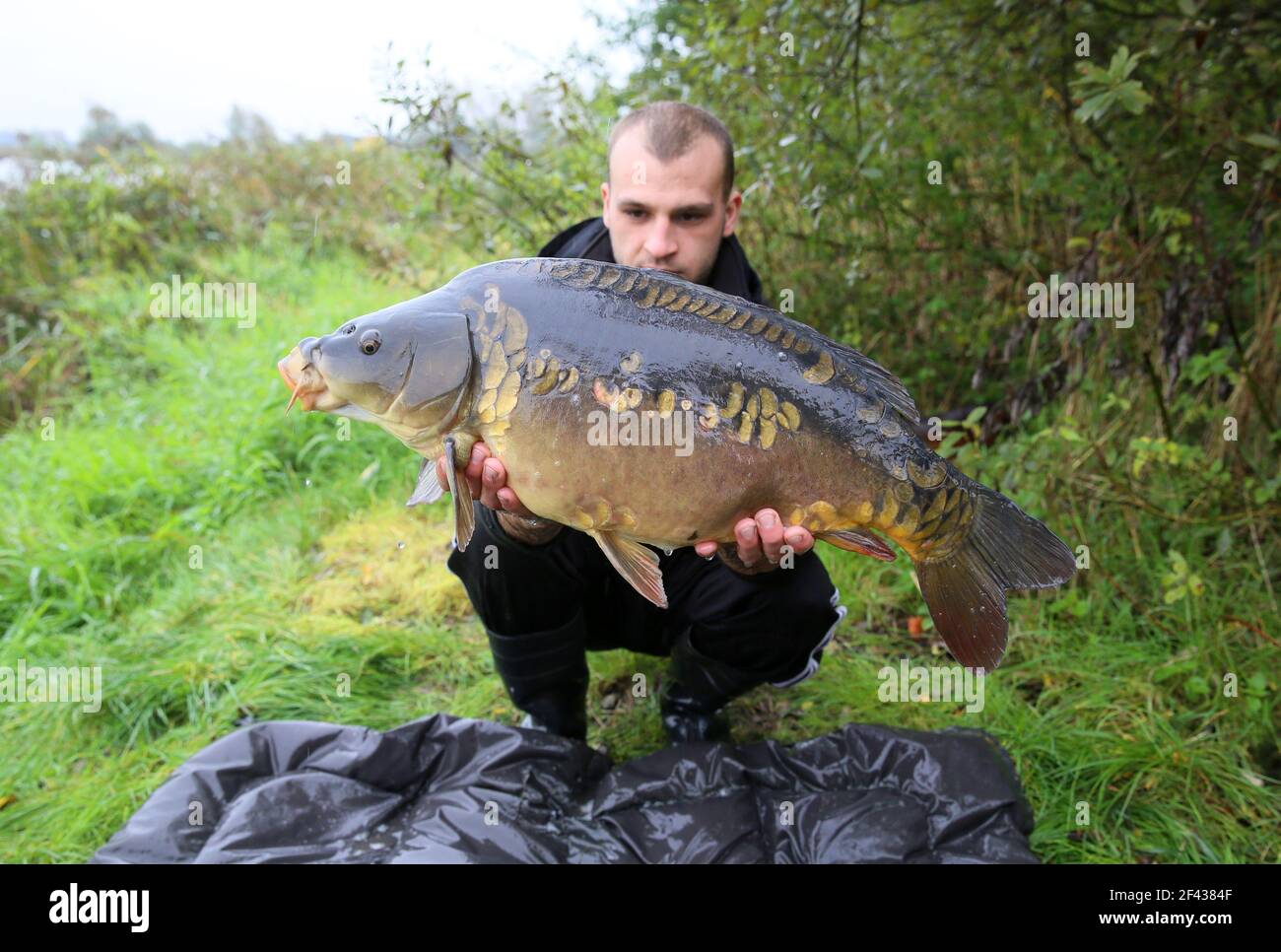 Poses for photos with his trophy hi-res stock photography and images ...