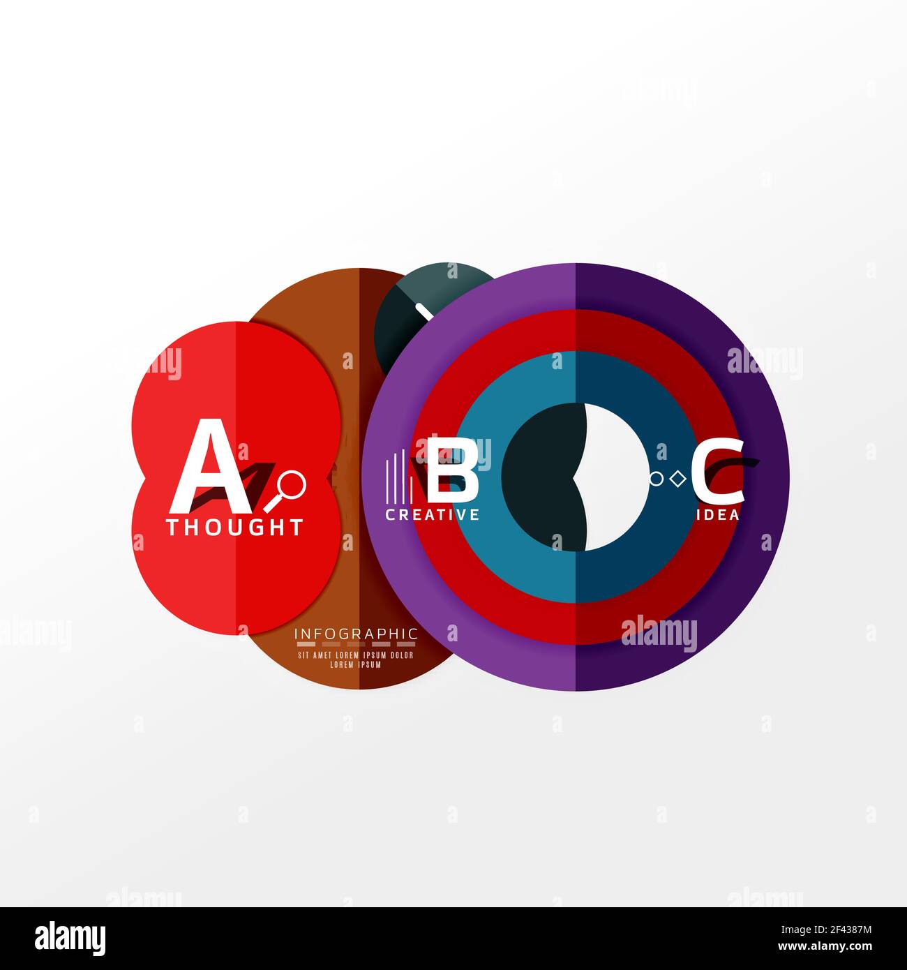 Infographic option banner. Geometric infographic banner, paper info a b ...