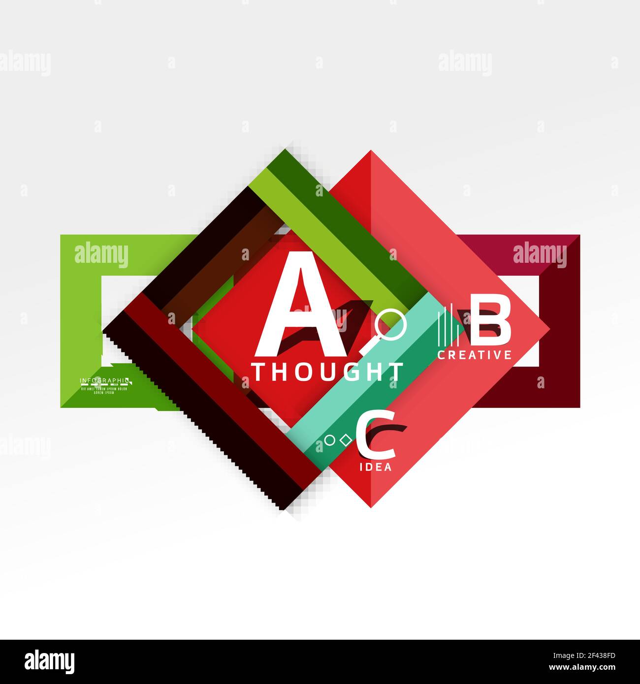 Geometric infographic banner, paper info diagram created with color ...