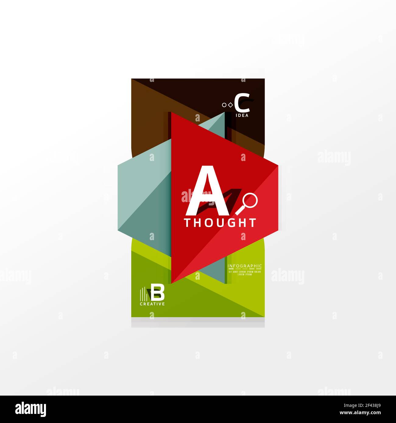 Geometric infographic banner, paper info diagram created with color ...