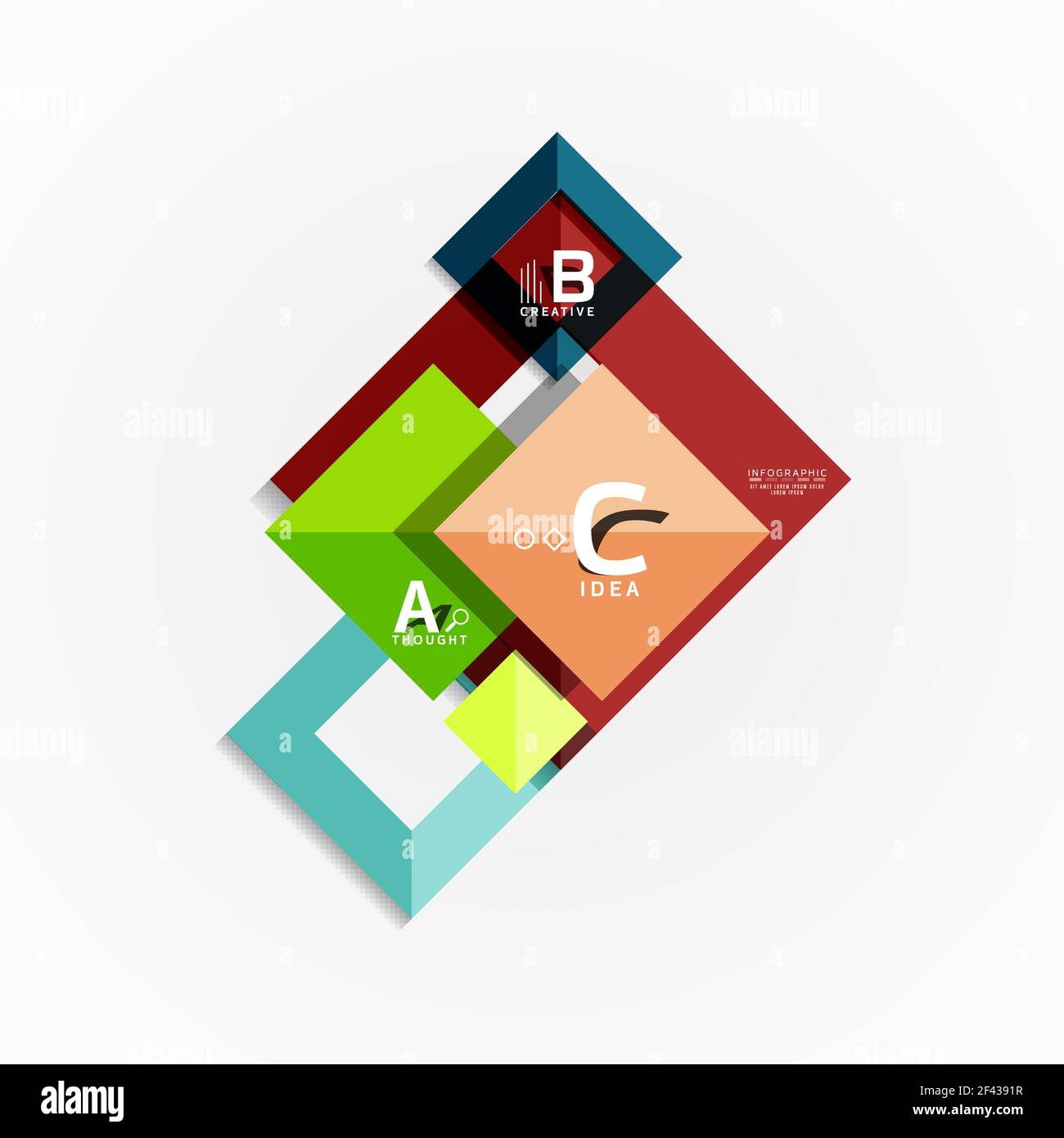 Abstract geometric option infographic banners, a b c steps process ...