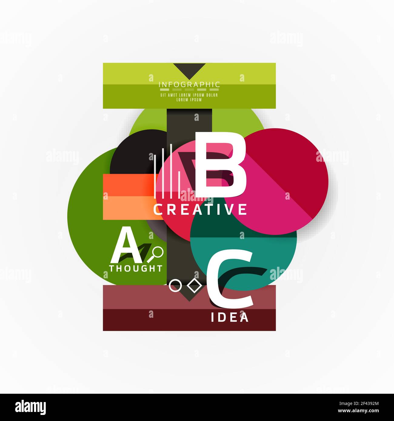 Abstract geometric option infographic banners, a b c steps process ...