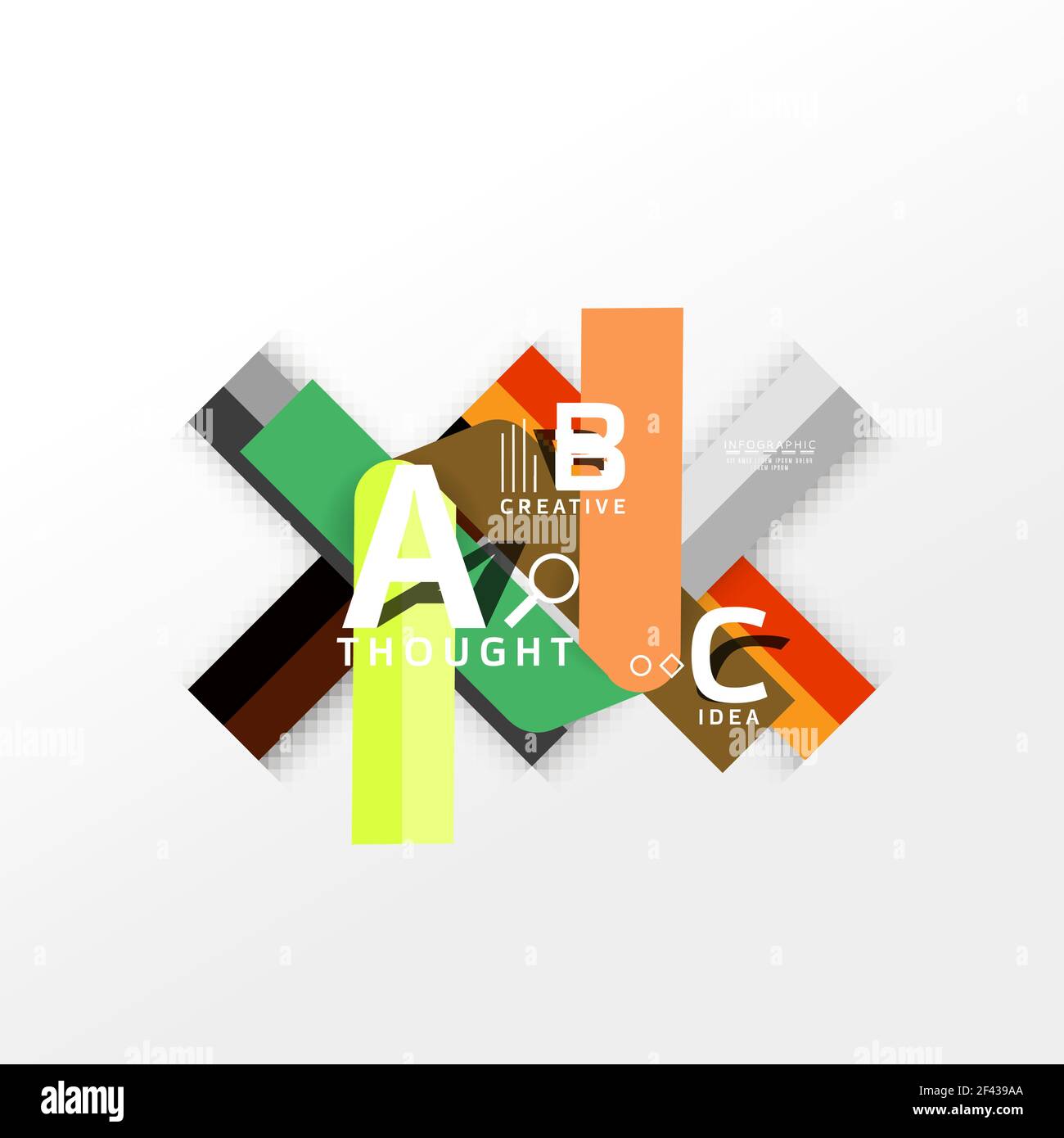 Geometric infographic banner, paper info diagram created with color ...