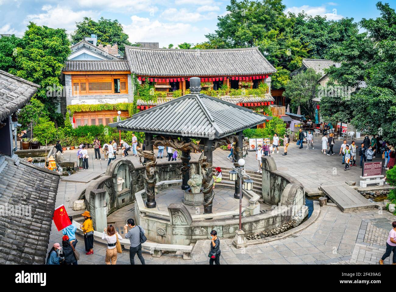 Dali China , 5 October 2020 : Dali old town scenic top view with the ...