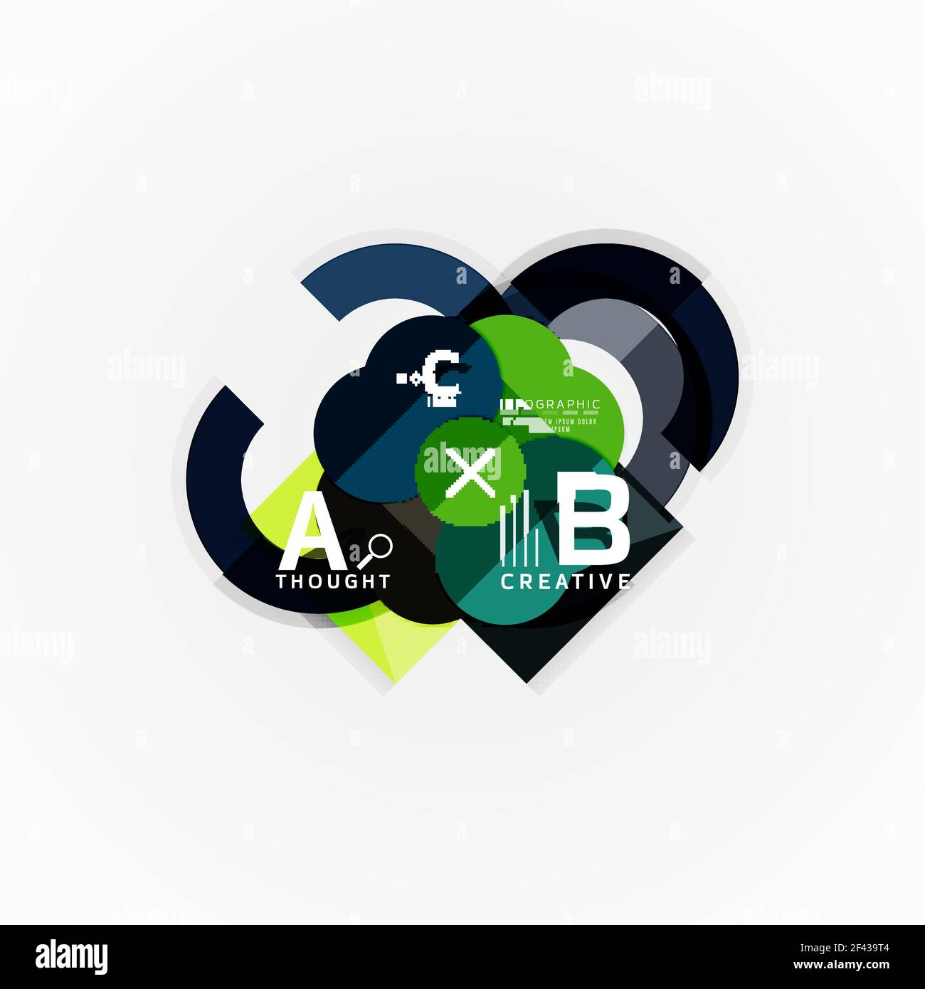 Abstract geometric option infographic banners, a b c steps process ...