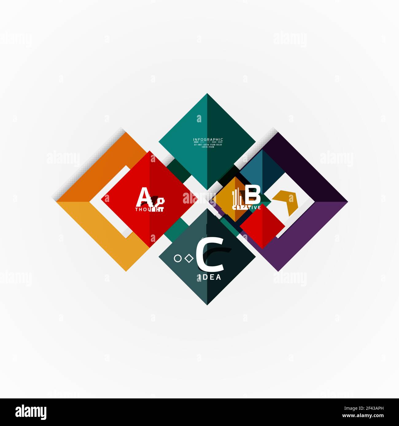 Abstract geometric option infographic banners, a b c steps process ...