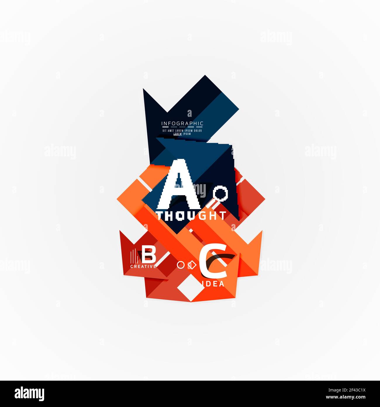 Abstract geometric option infographic banners, a b c steps process ...